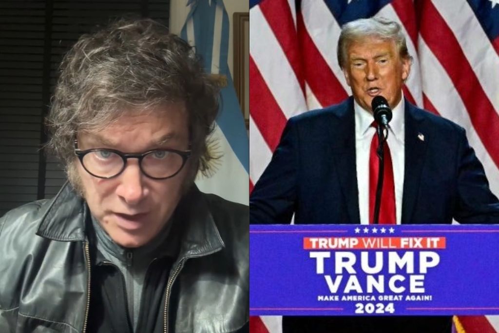 Milei grabó un video para felicitar a Trump por su triunfo electoral y ...